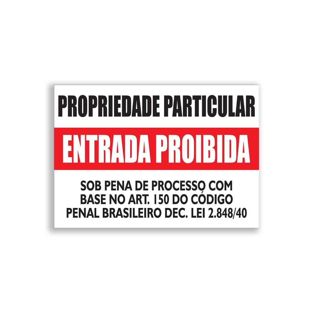 Placa de Sinalização em PVC Informativa Propriedade Privada ...